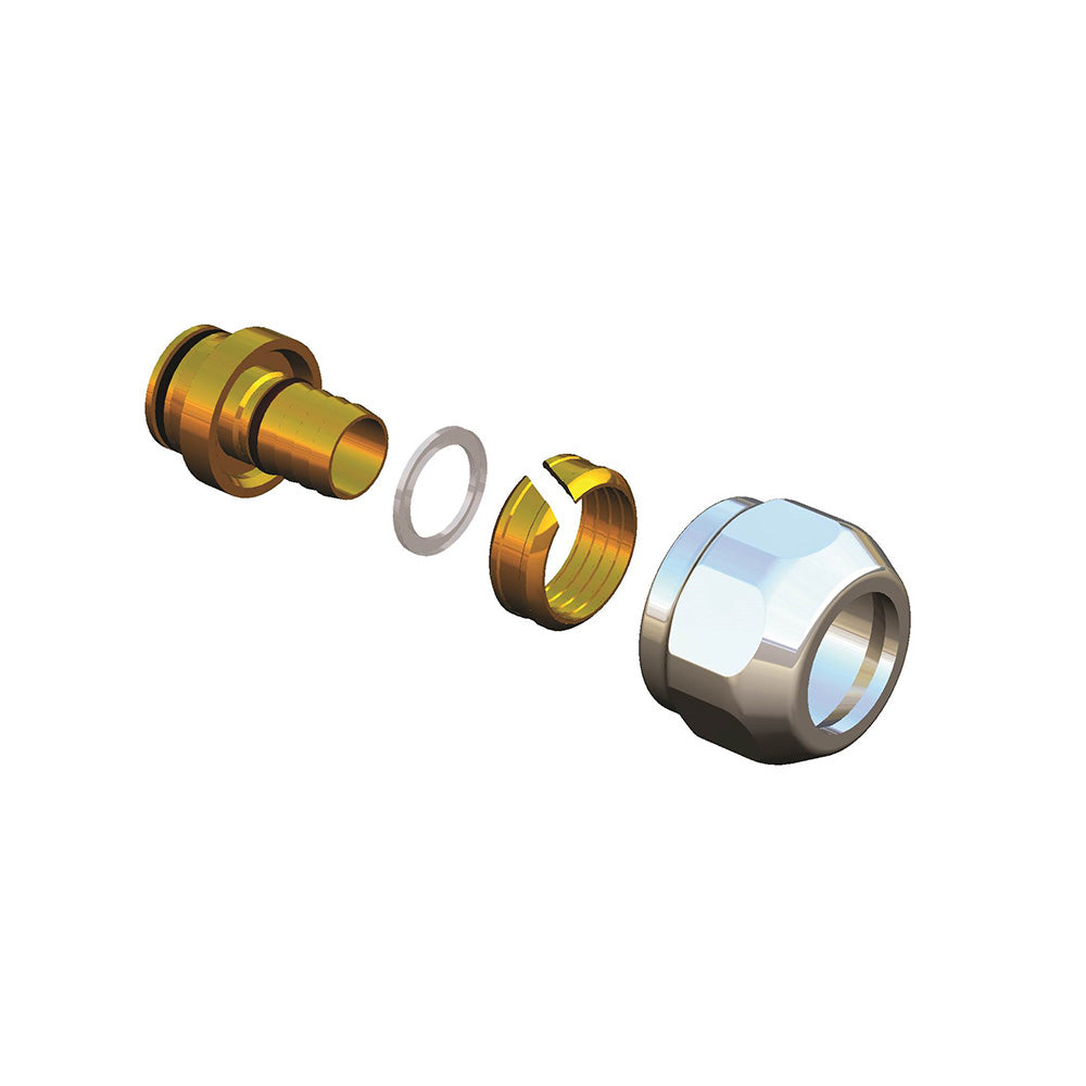 Conector DELUXE Teava PEX 16x2 mm, M22x1,5 Cromat | BROinstal ...